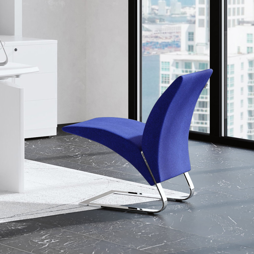 Bouncee Fabric Occasional Chair with Polished Stainless Steel Base ...