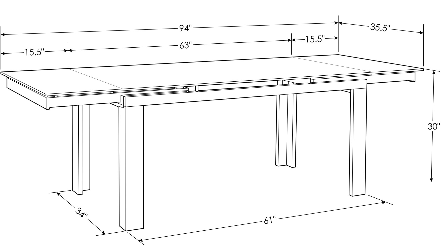 Enzo Extension Dining Table