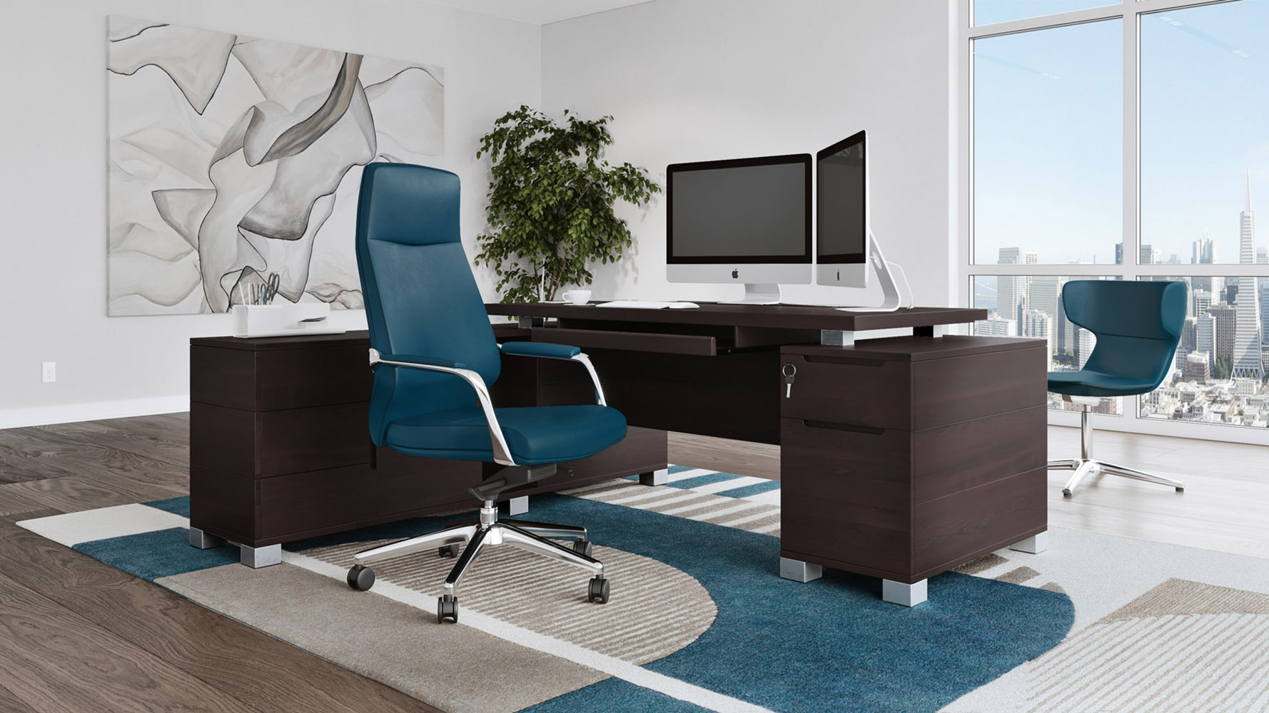 Ford Desk with Return - Dark