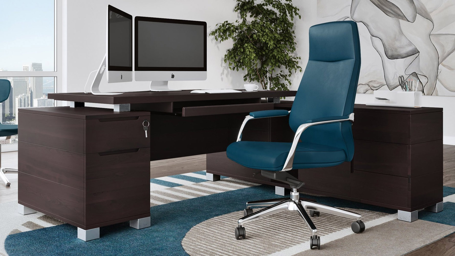 Ford Desk with Return - Dark