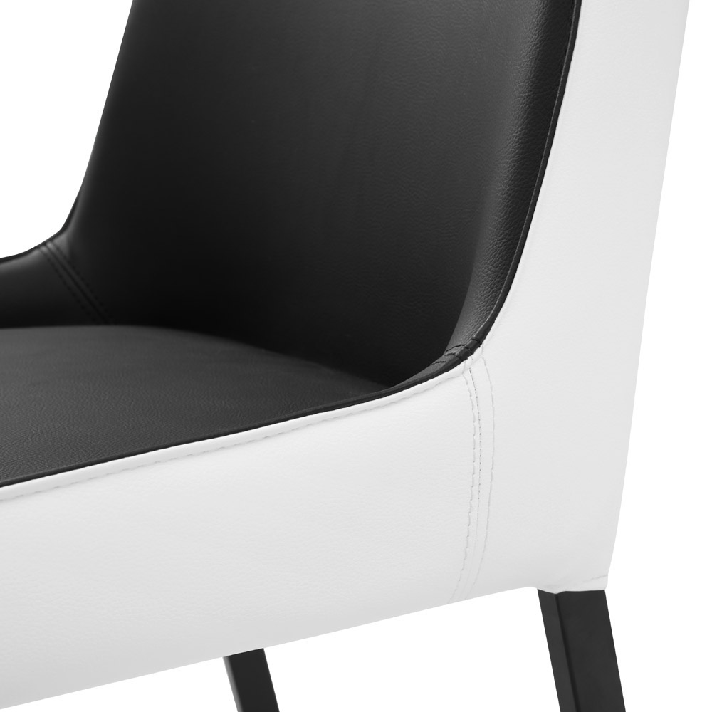Black and white leather dining chairs store