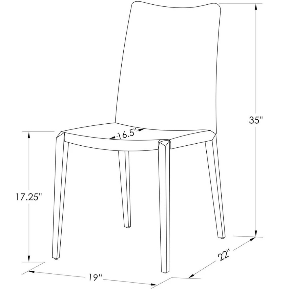 Jordan Dining Chair - Dark Gray / Matte Black Steel