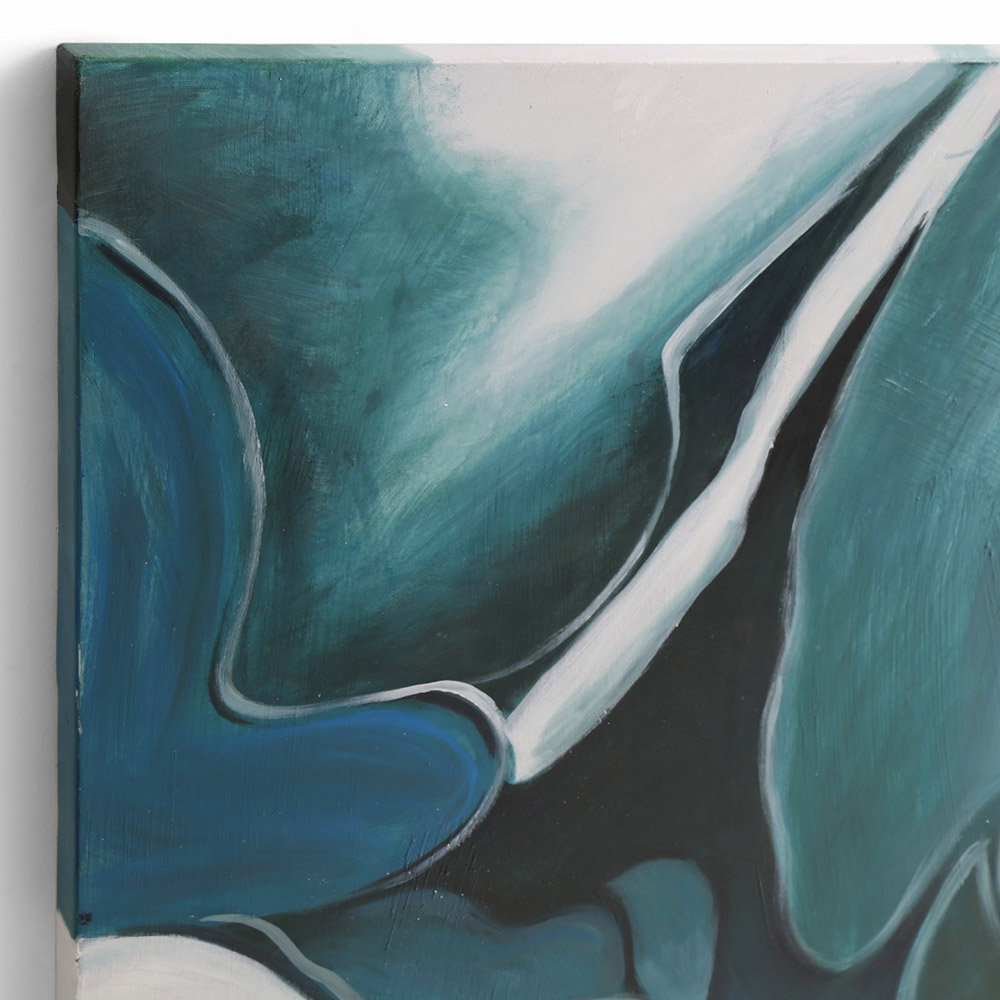 Liquid Teal Canvas Art - 96" x 70"