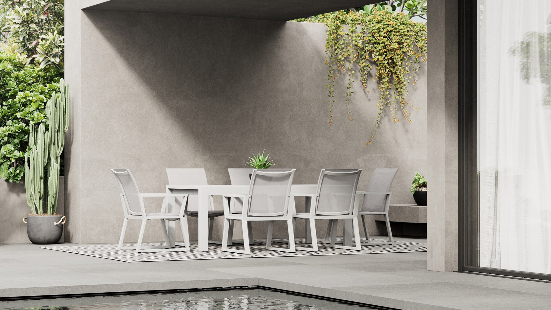 Loma Outdoor Extension Dining Table Set