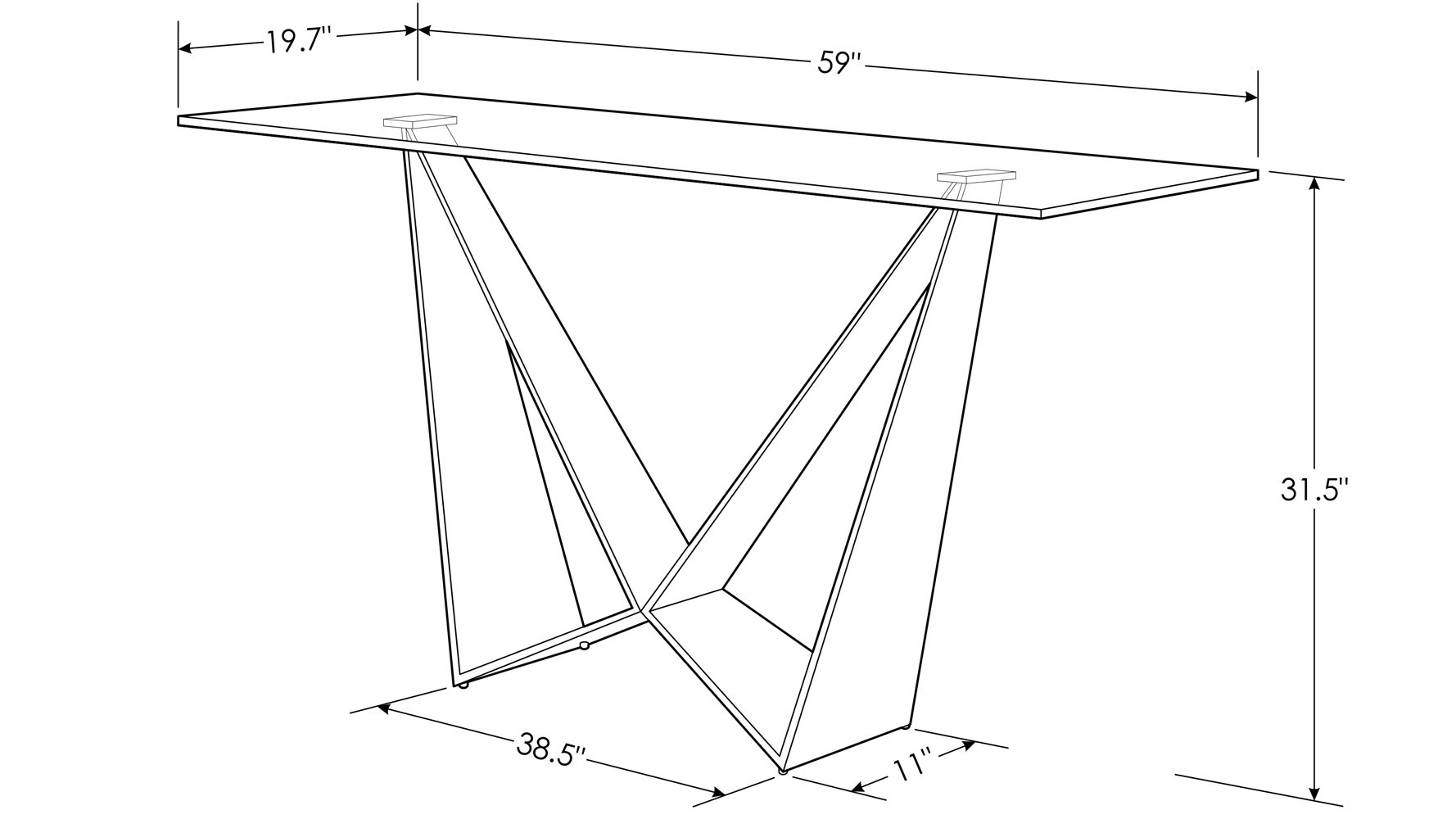 Serra Console Table - Clear