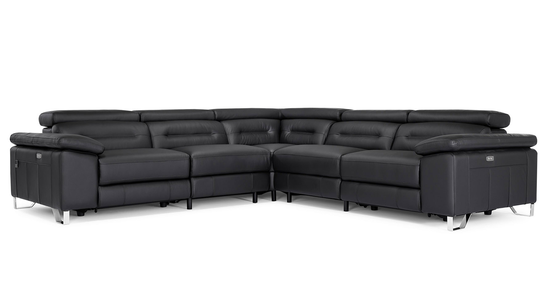 Monaco Reclining Leather L-Sectional | Zuri Furniture