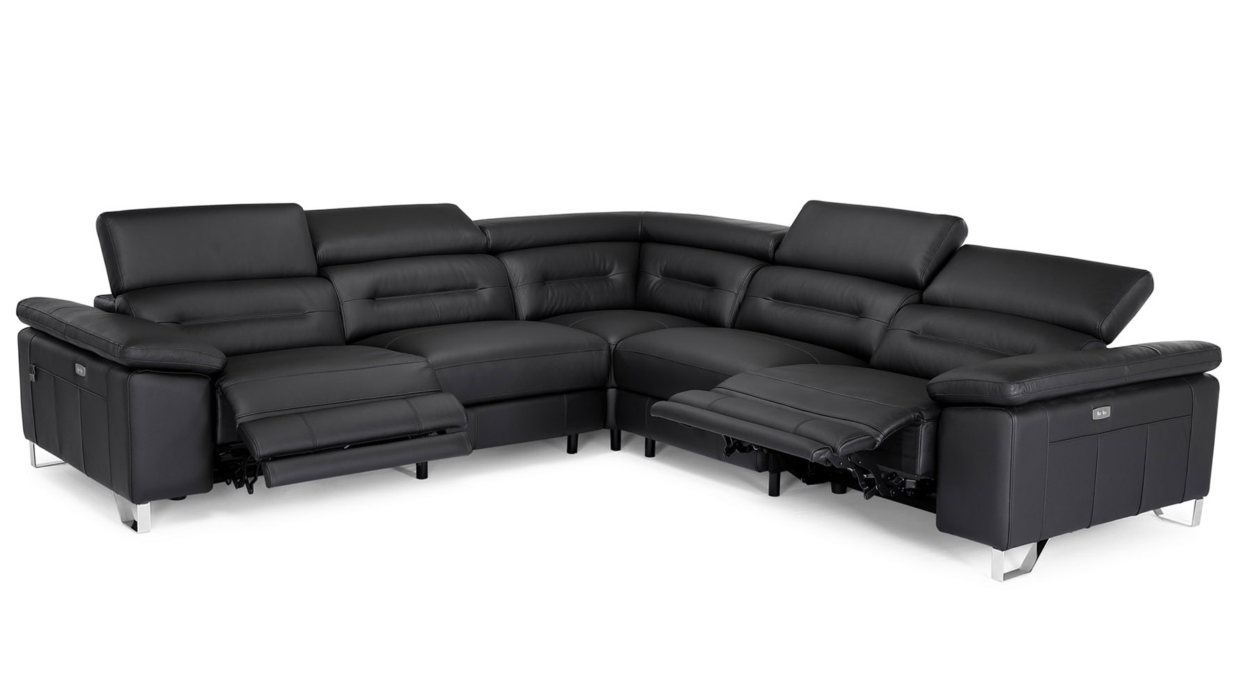 Monaco Reclining Leather L-Sectional | Zuri Furniture
