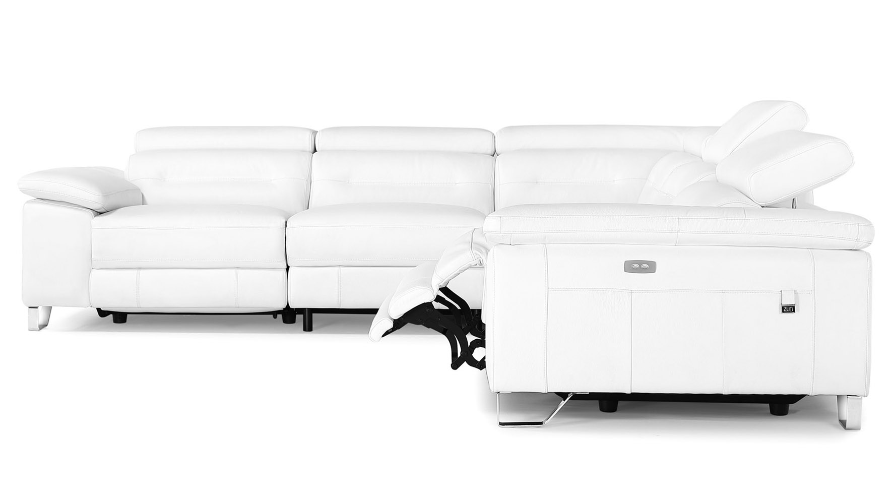 Monaco Reclining Leather L-Sectional | Zuri Furniture