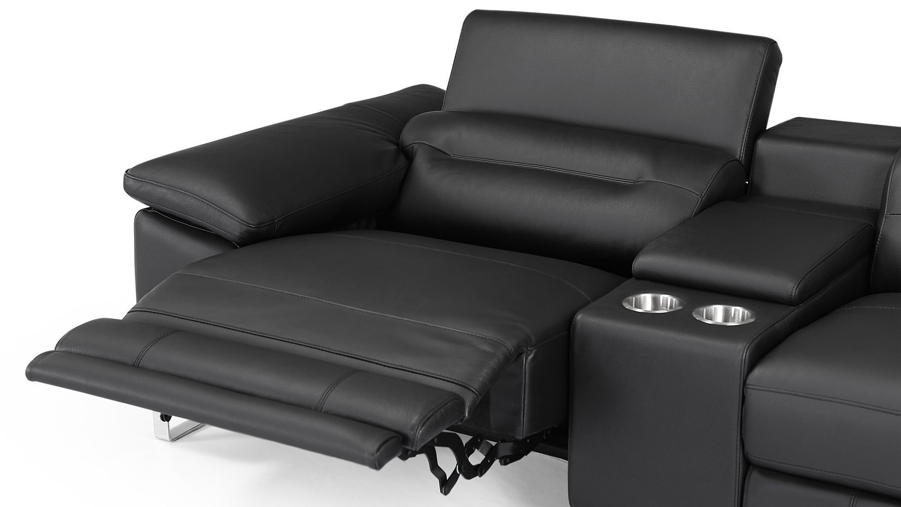 Monaco Reclining Leather Sofa with Consoles | Zuri Furniture