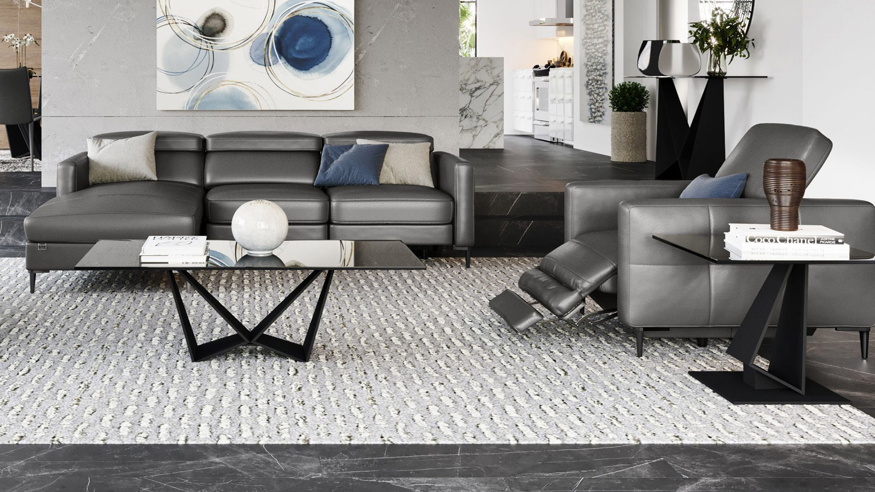 One Arm Sofa Chaise | Baci Living Room