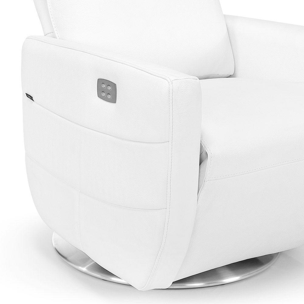 Ritz Reclining Leather Swivel Chair | Zuri Furniture