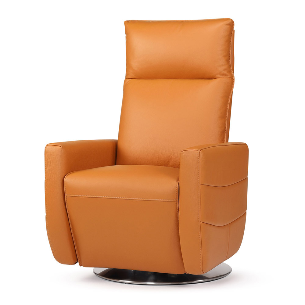 Ritz Reclining Leather Swivel Chair | Zuri Furniture