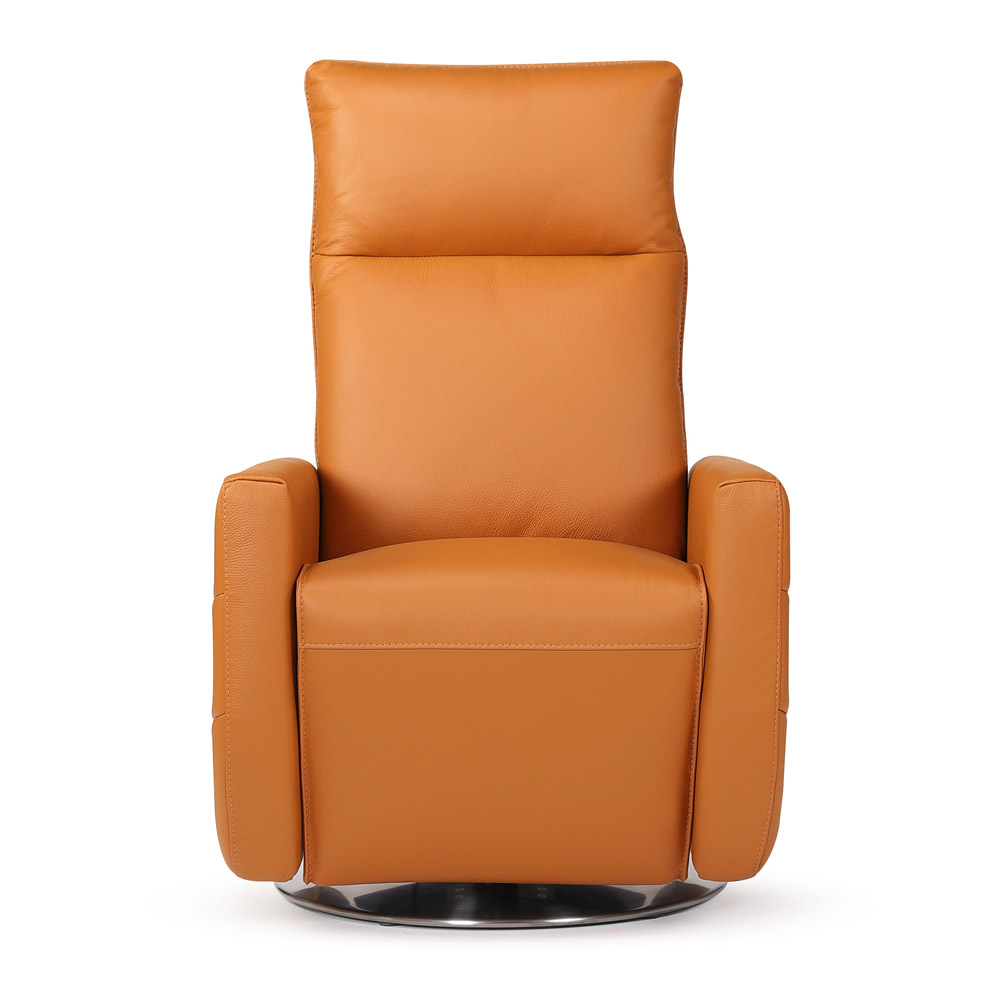 Ritz Reclining Leather Swivel Chair | Zuri Furniture
