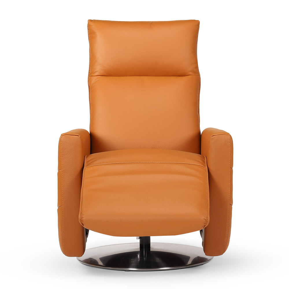 Ritz Reclining Leather Swivel Chair | Zuri Furniture