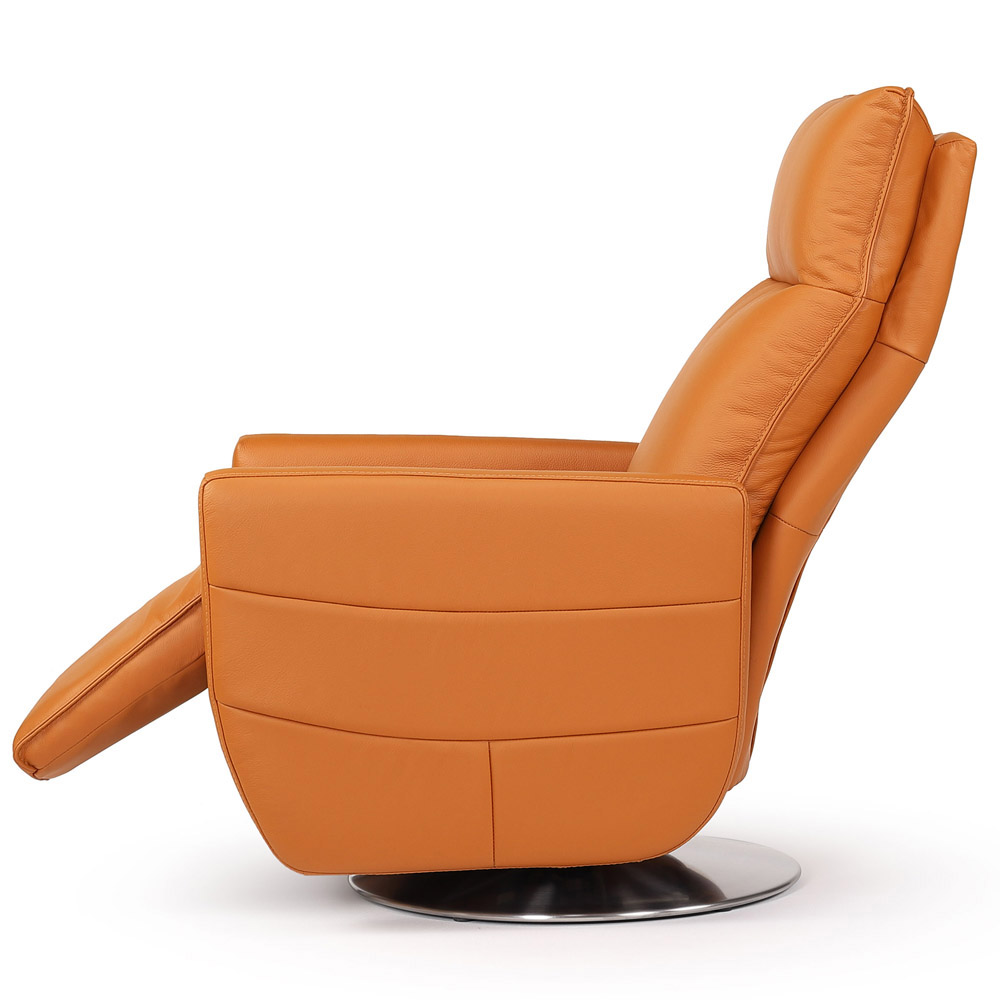 Ritz Reclining Leather Swivel Chair | Zuri Furniture