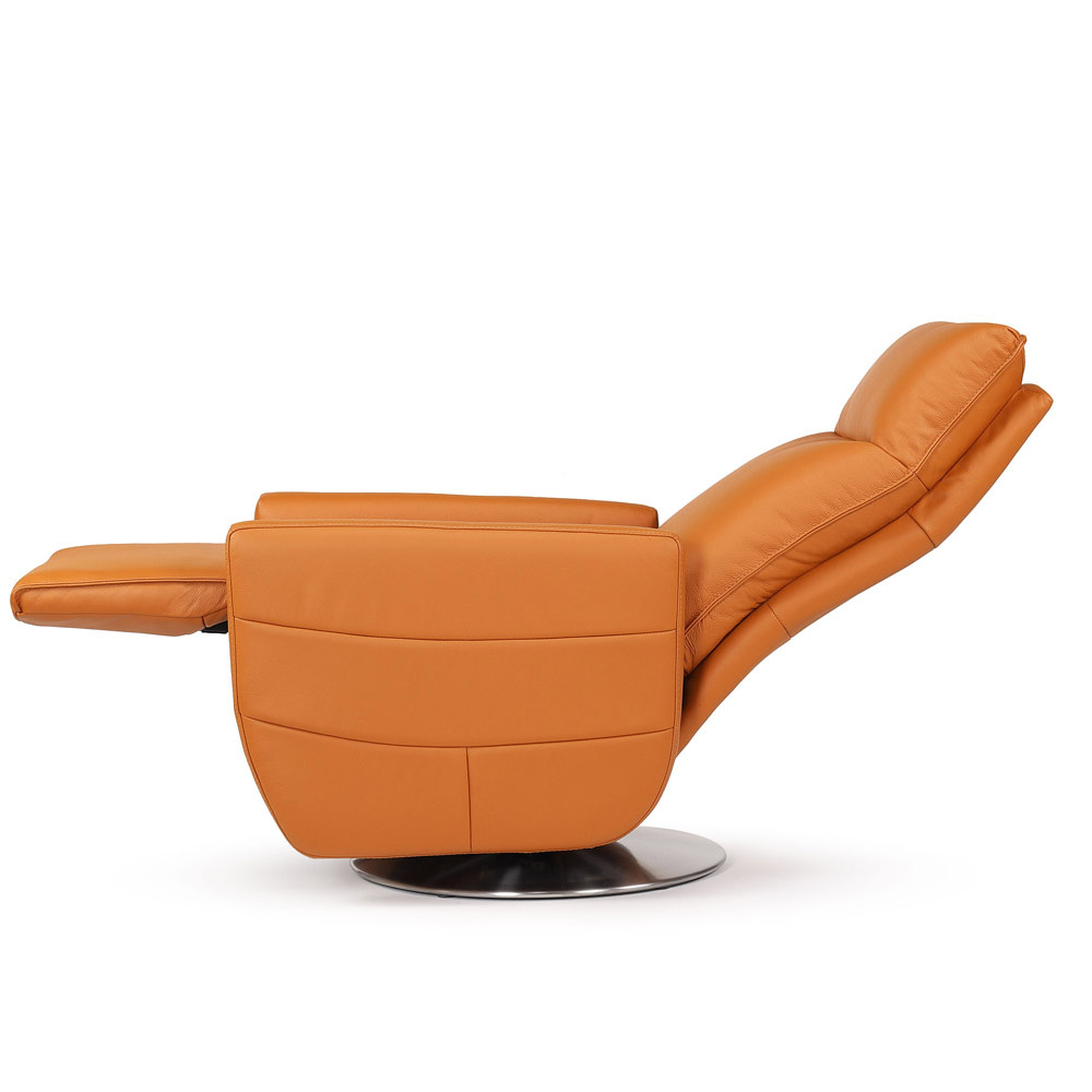 Ritz Reclining Leather Swivel Chair | Zuri Furniture