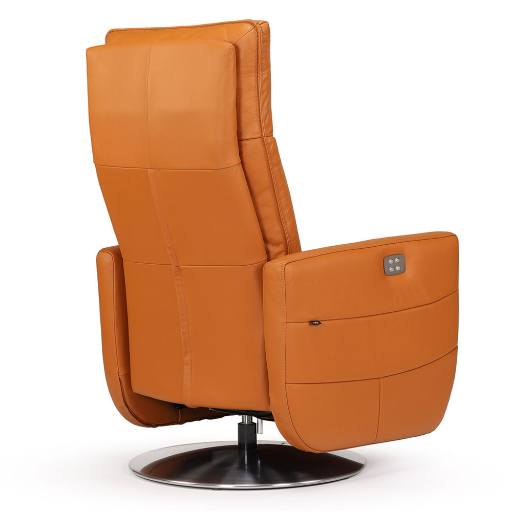 Ritz Reclining Leather Swivel Chair | Zuri Furniture