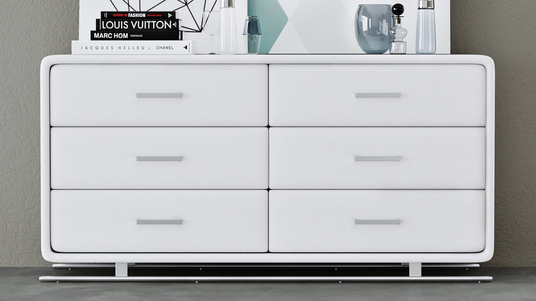 Vetro Accent Chest - White