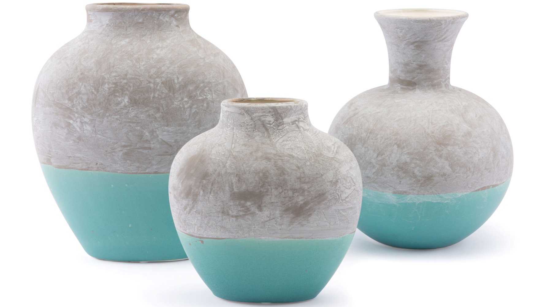 Azte Large Vase Gray & Teal