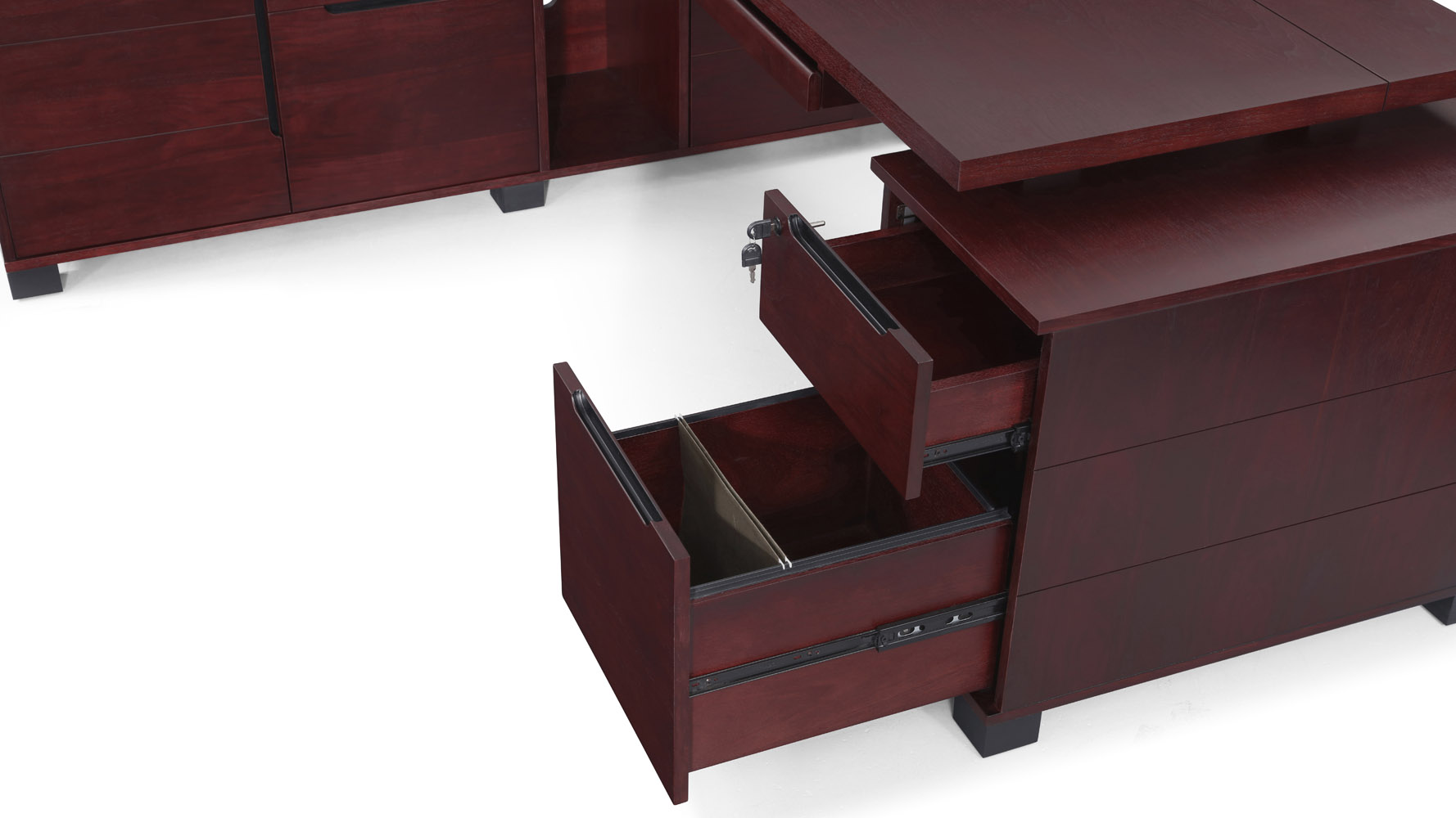 Ford Desk with Return - Mahogany