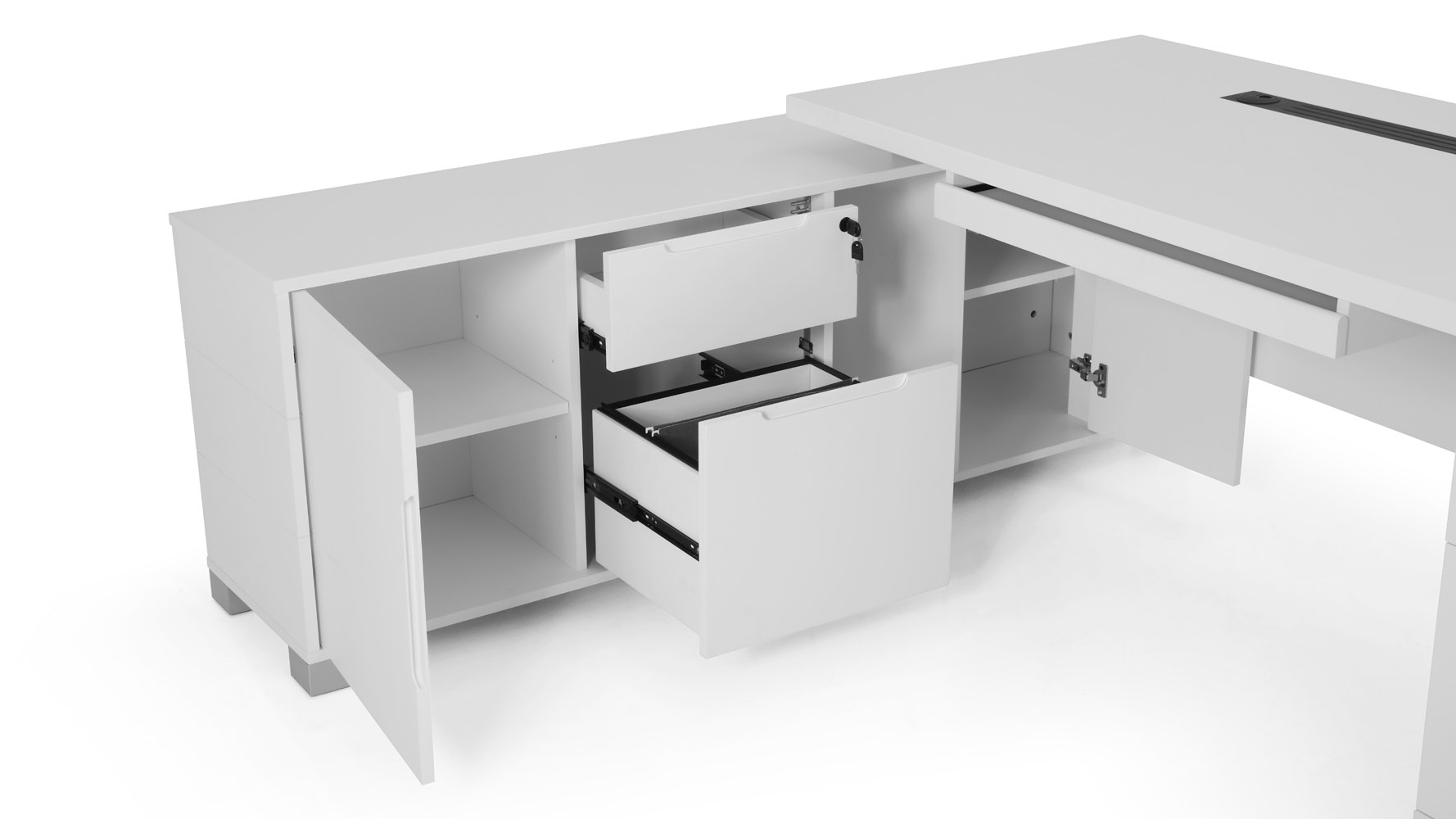 Ford Desk with Return - White