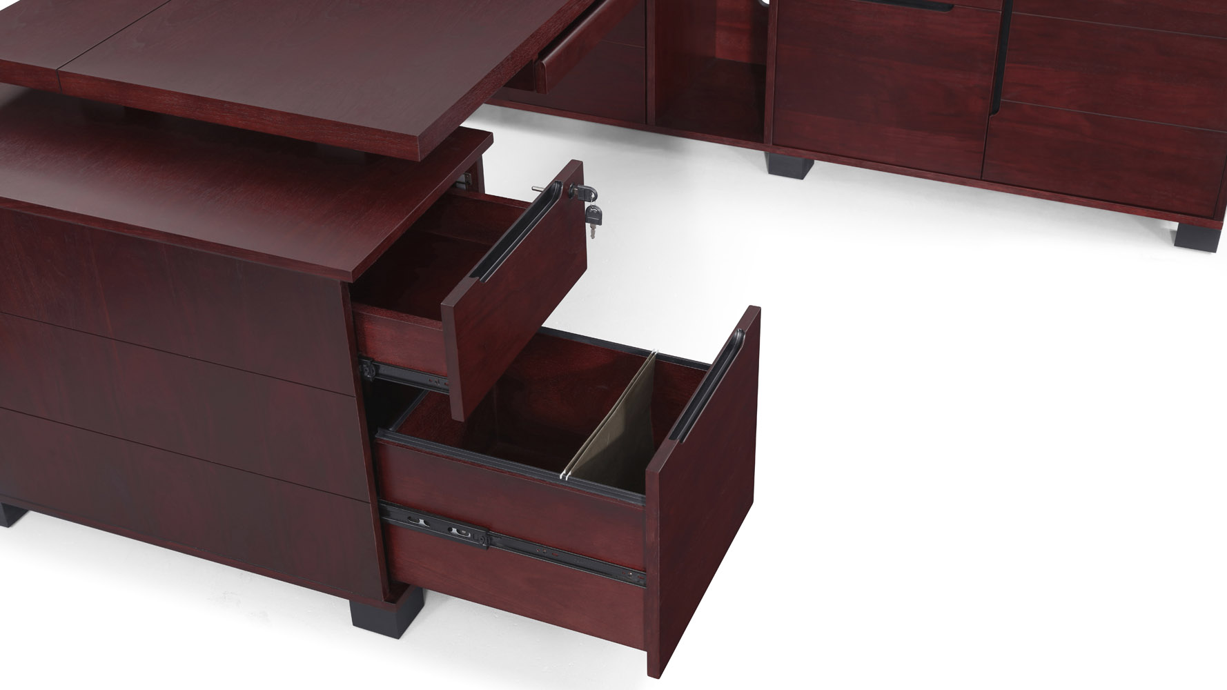 Ford Desk with Return - Mahogany