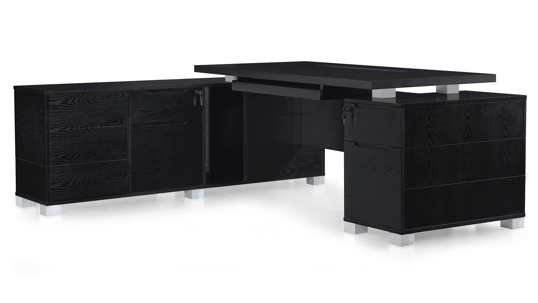 Ford Desk with Return - Black