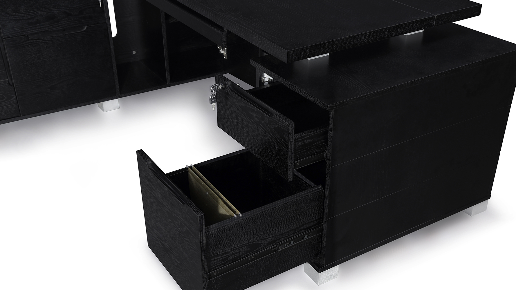 Ford Desk with Return - Black