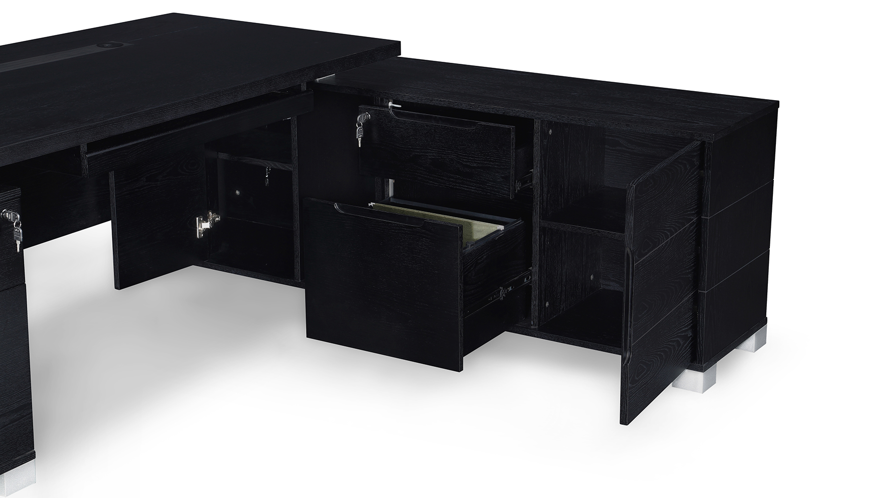 Ford Desk with Return - Black