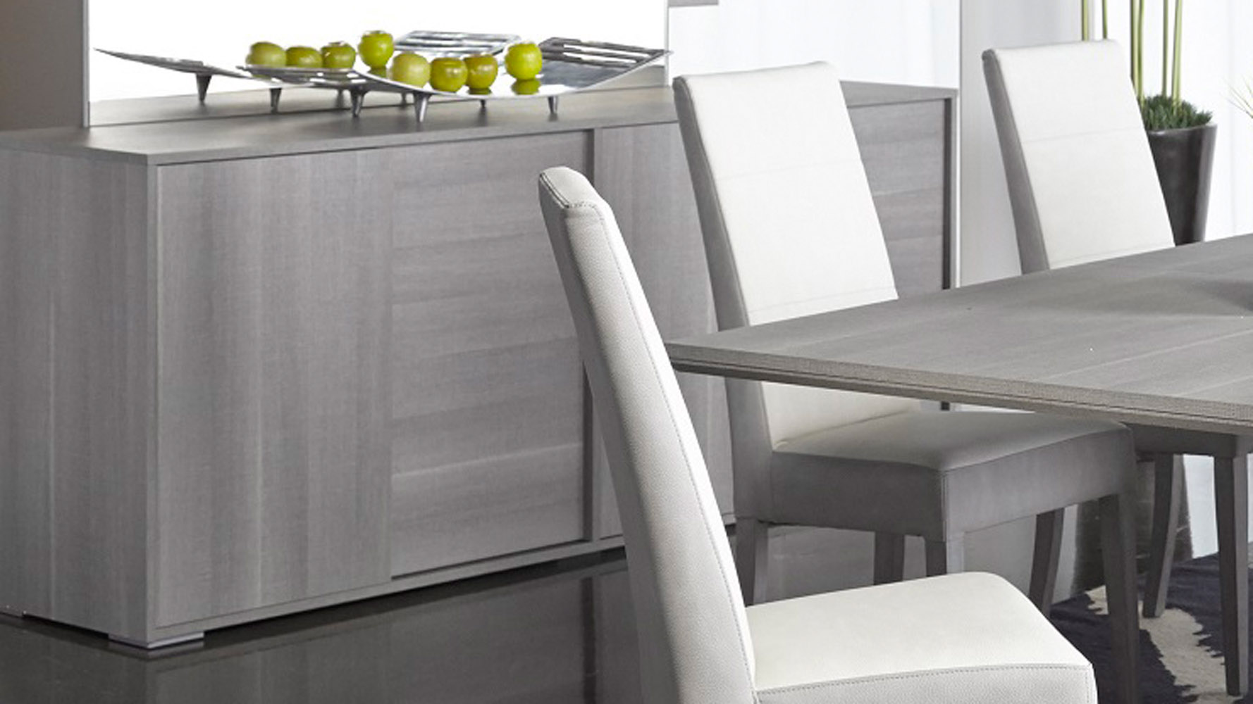 Fortizza 4 Door Buffet, Matte Grey | Zuri Furniture