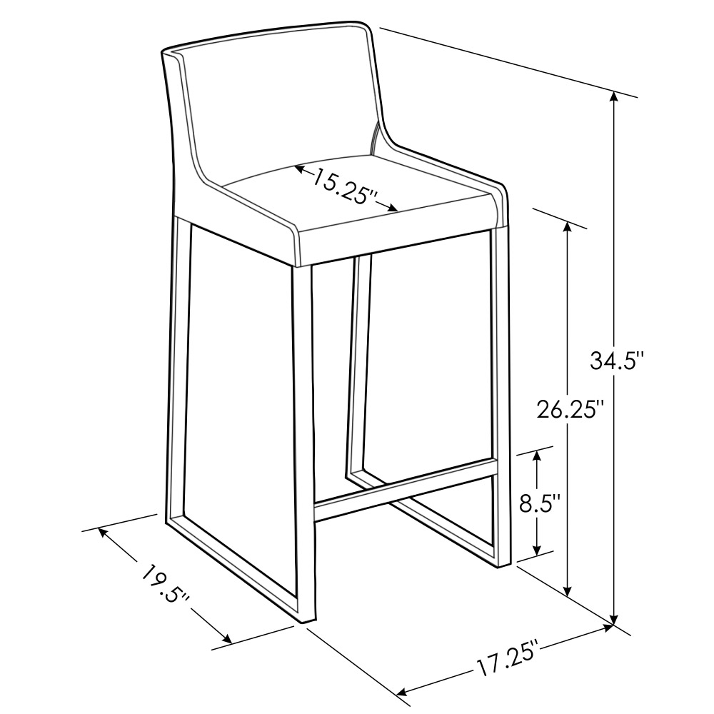 Helena Counter Stool - Black/White | Zuri Furniture