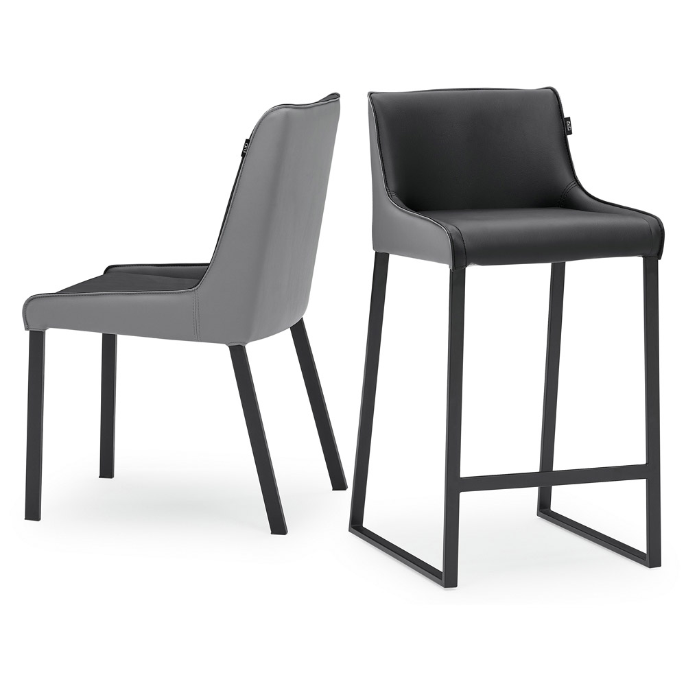 Helena Counter Stool - Black/Gray | Zuri Furniture