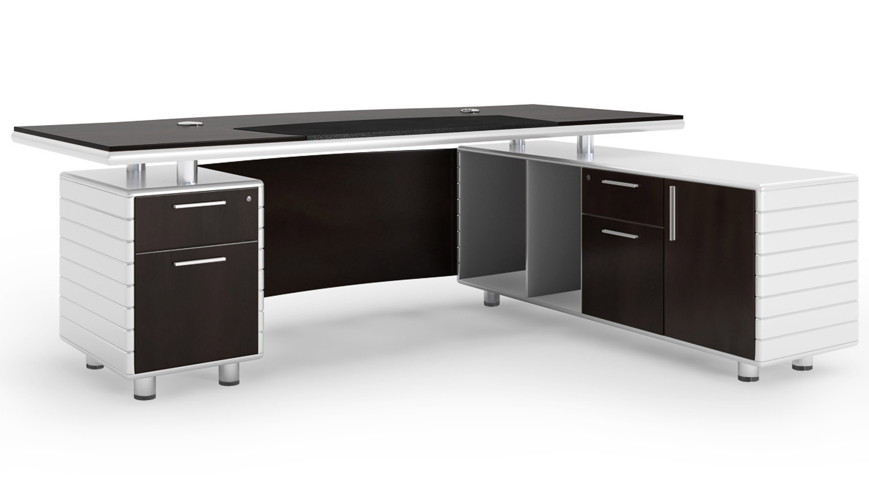 Kennedy Desk with Return - Dark