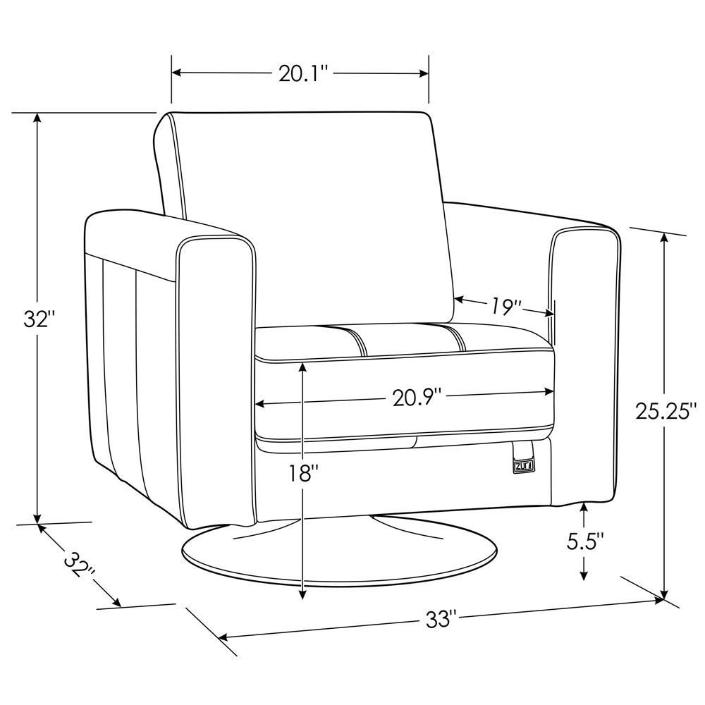 Laurent Leather Swivel Chair | Zuri Furniture