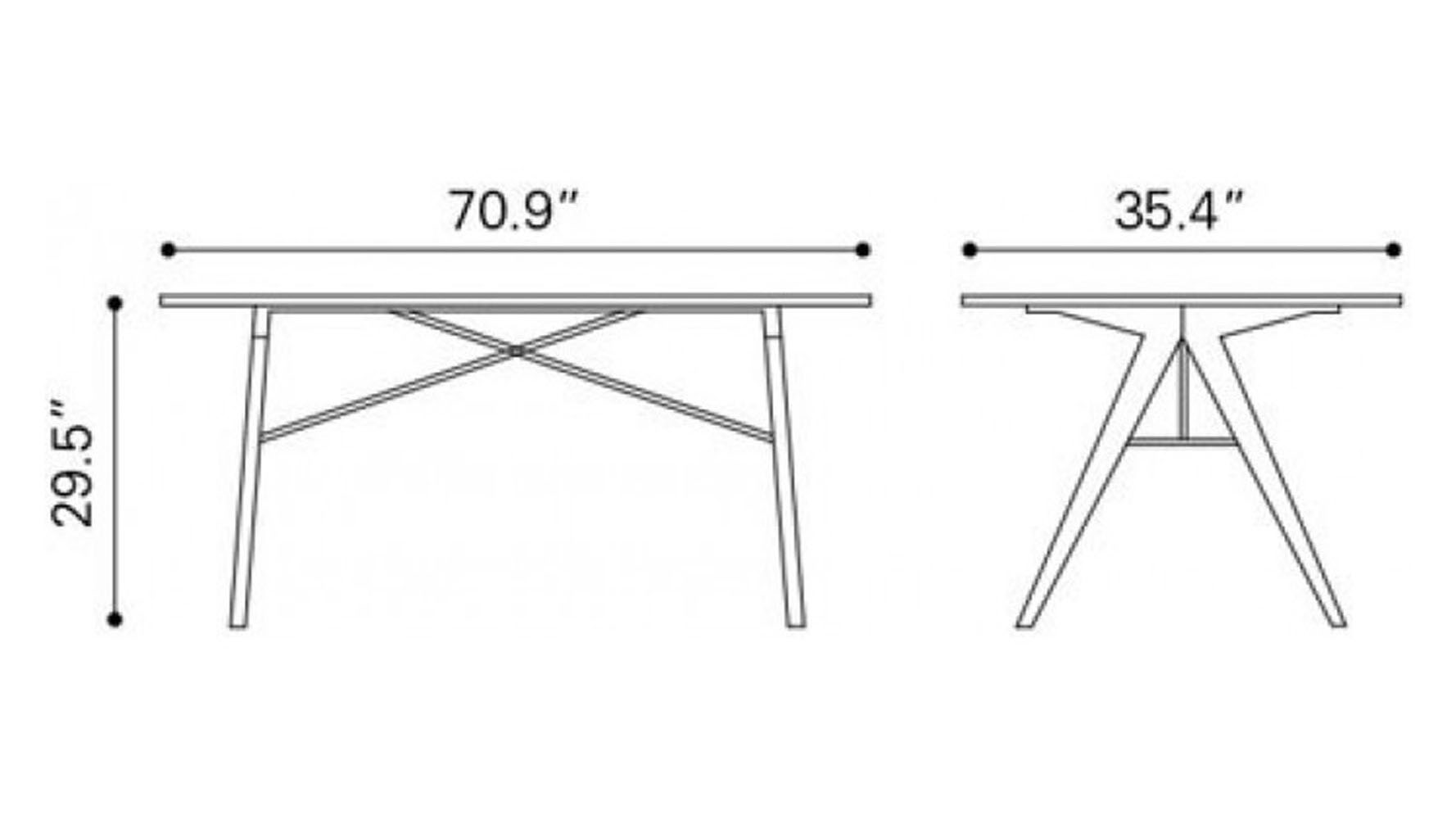 Modern Espen Dining Table Walnut & White | Zuri Furniture