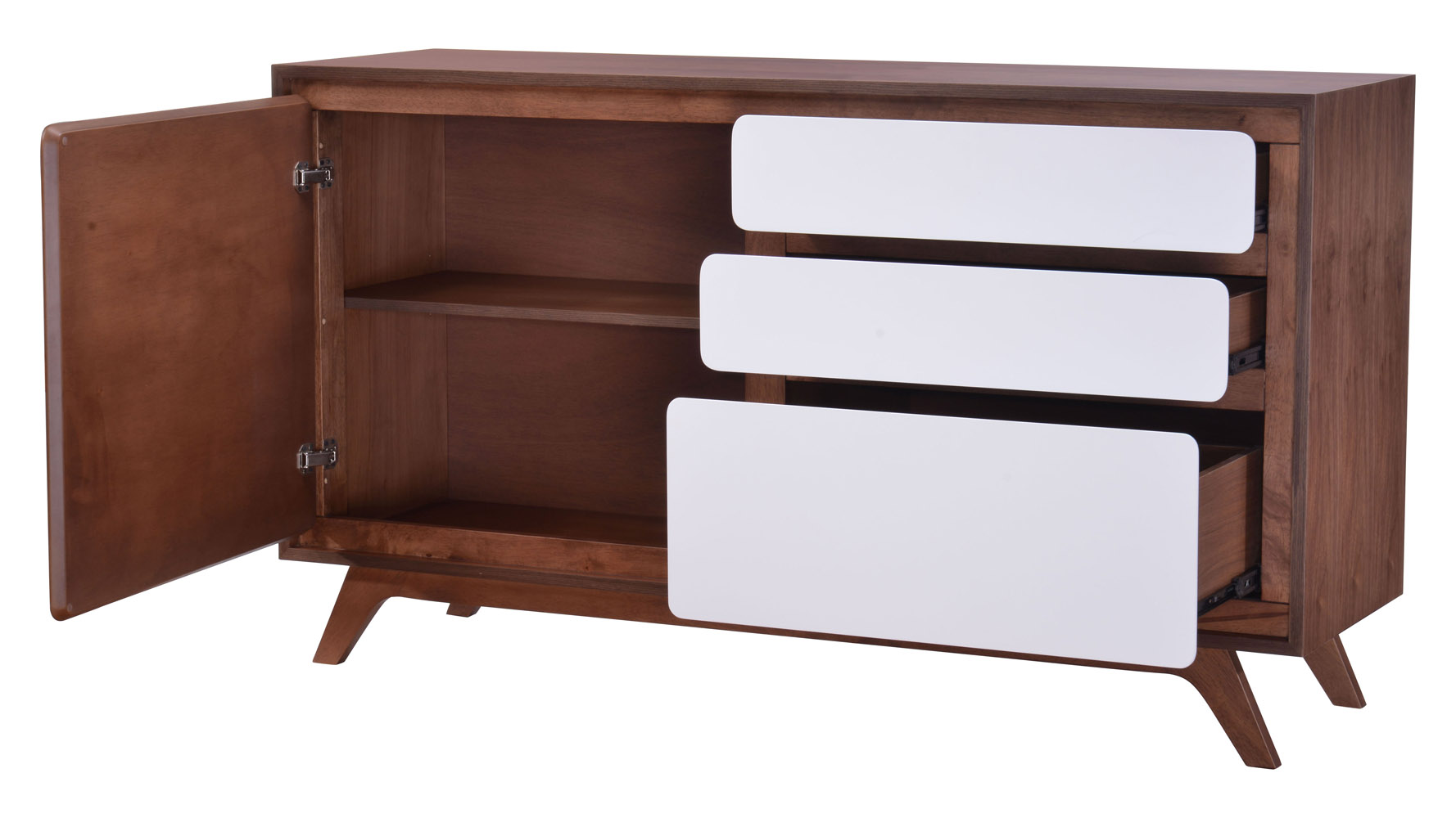 Modern Fredrik Buffet Walnut Veneer and White | Zuri Furniture