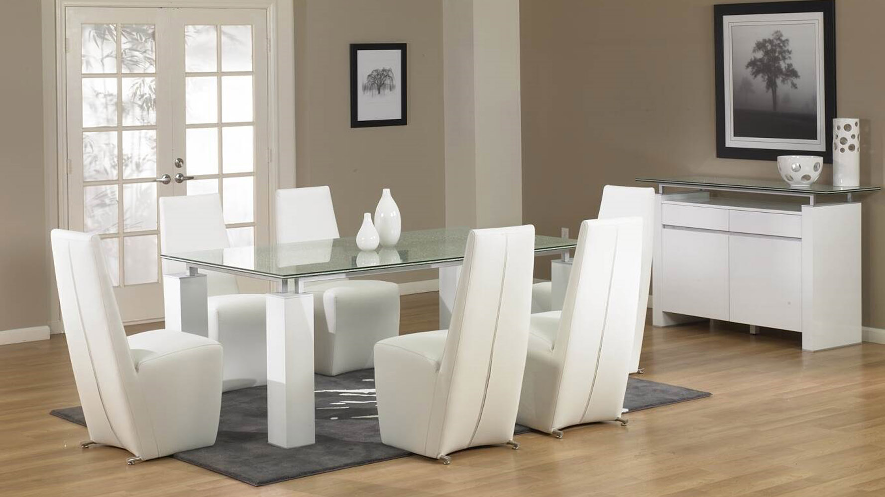 Joie 75 Inch Dining Table - White