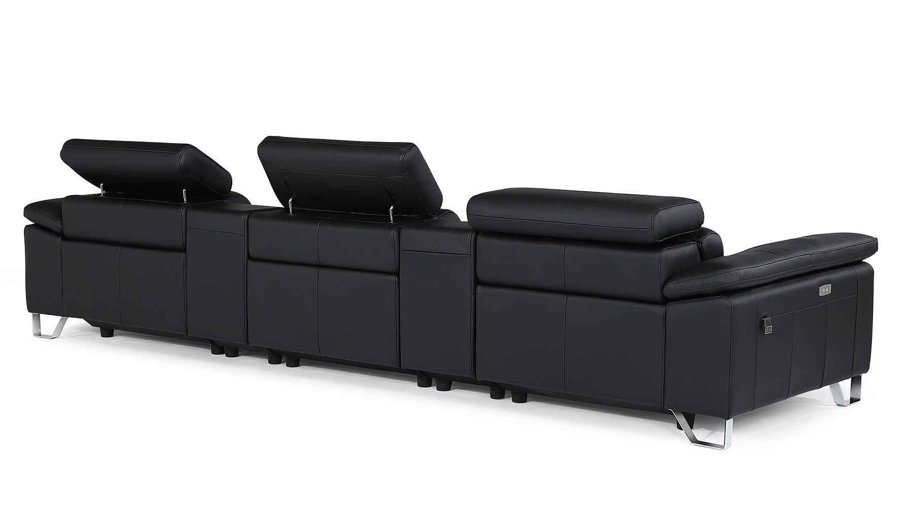 Monaco Reclining Leather Sofa with Consoles | Zuri Furniture