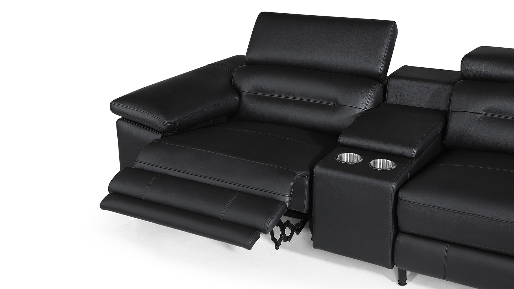 Monaco Reclining Leather Sofa with Consoles | Zuri Furniture