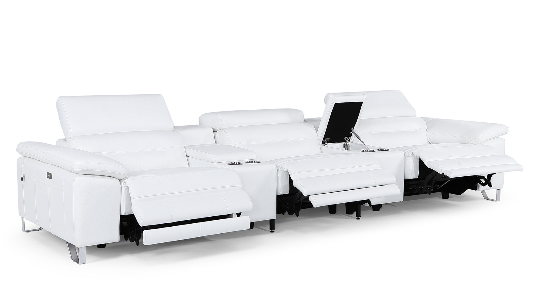 Monaco Reclining Leather Sofa with Consoles | Zuri Furniture