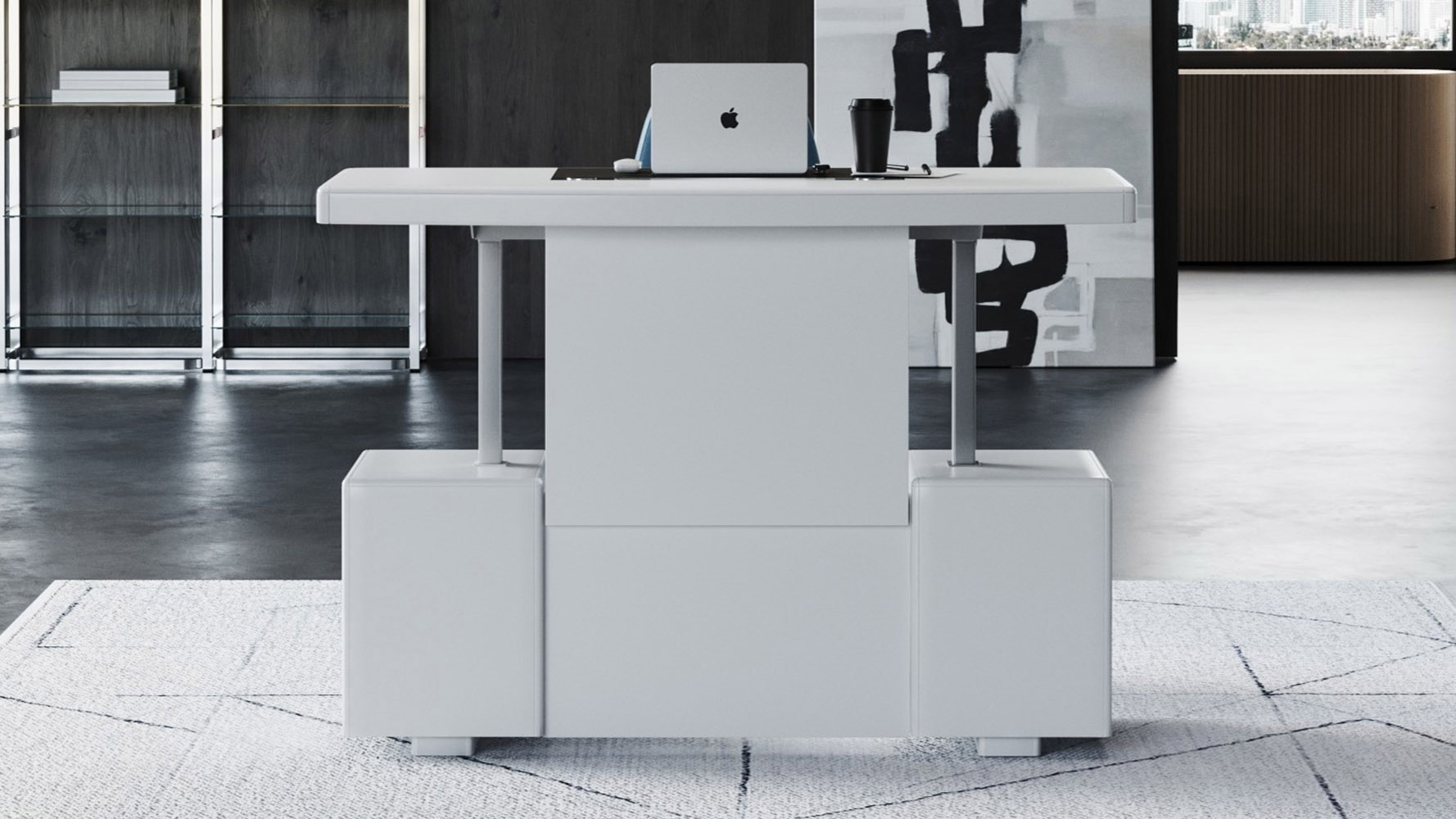 Monroe Adjustable Height Desk - White