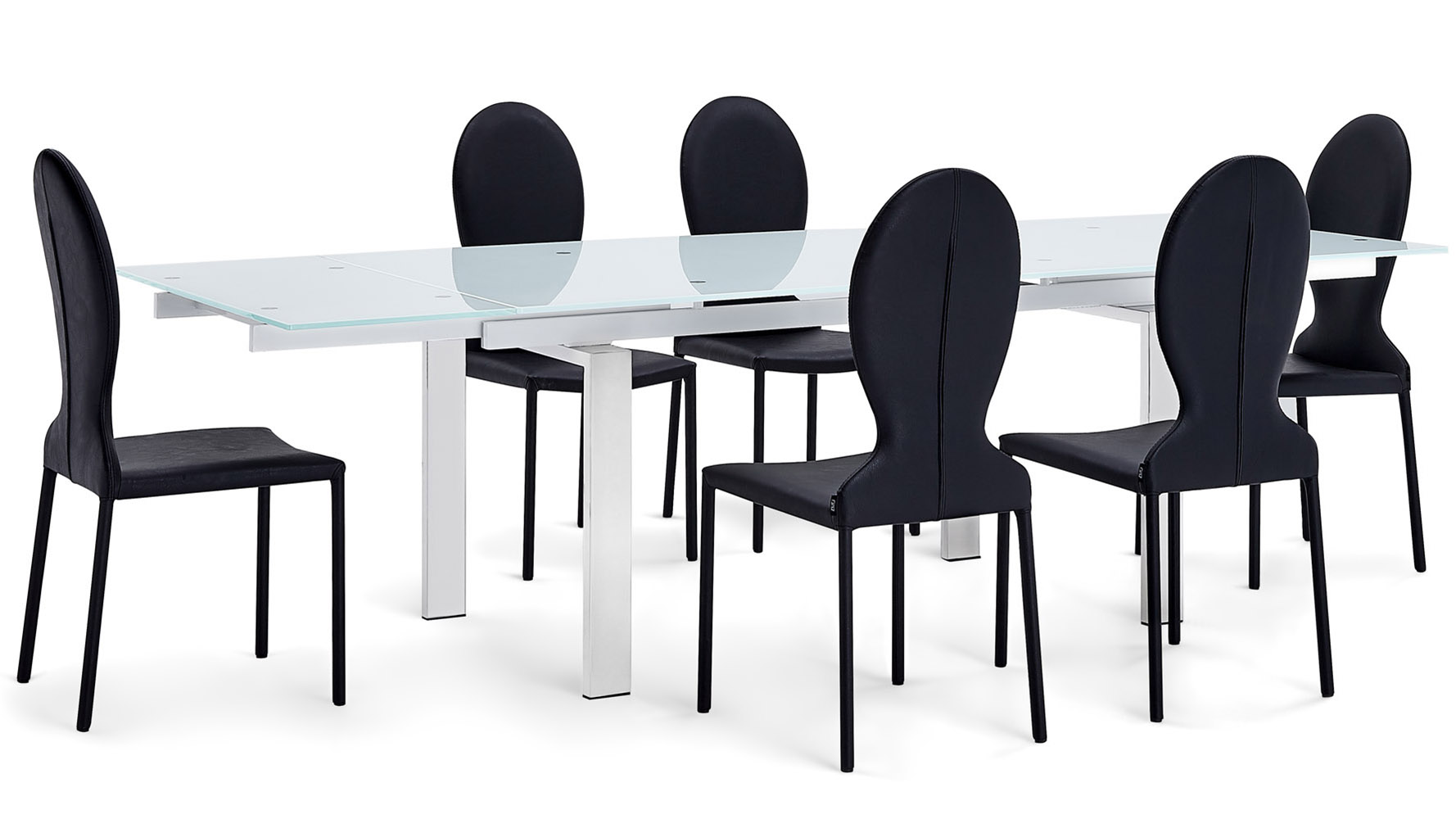 Montez White Glass Extendable Modern Dining Table - Seats Eight | Zuri ...