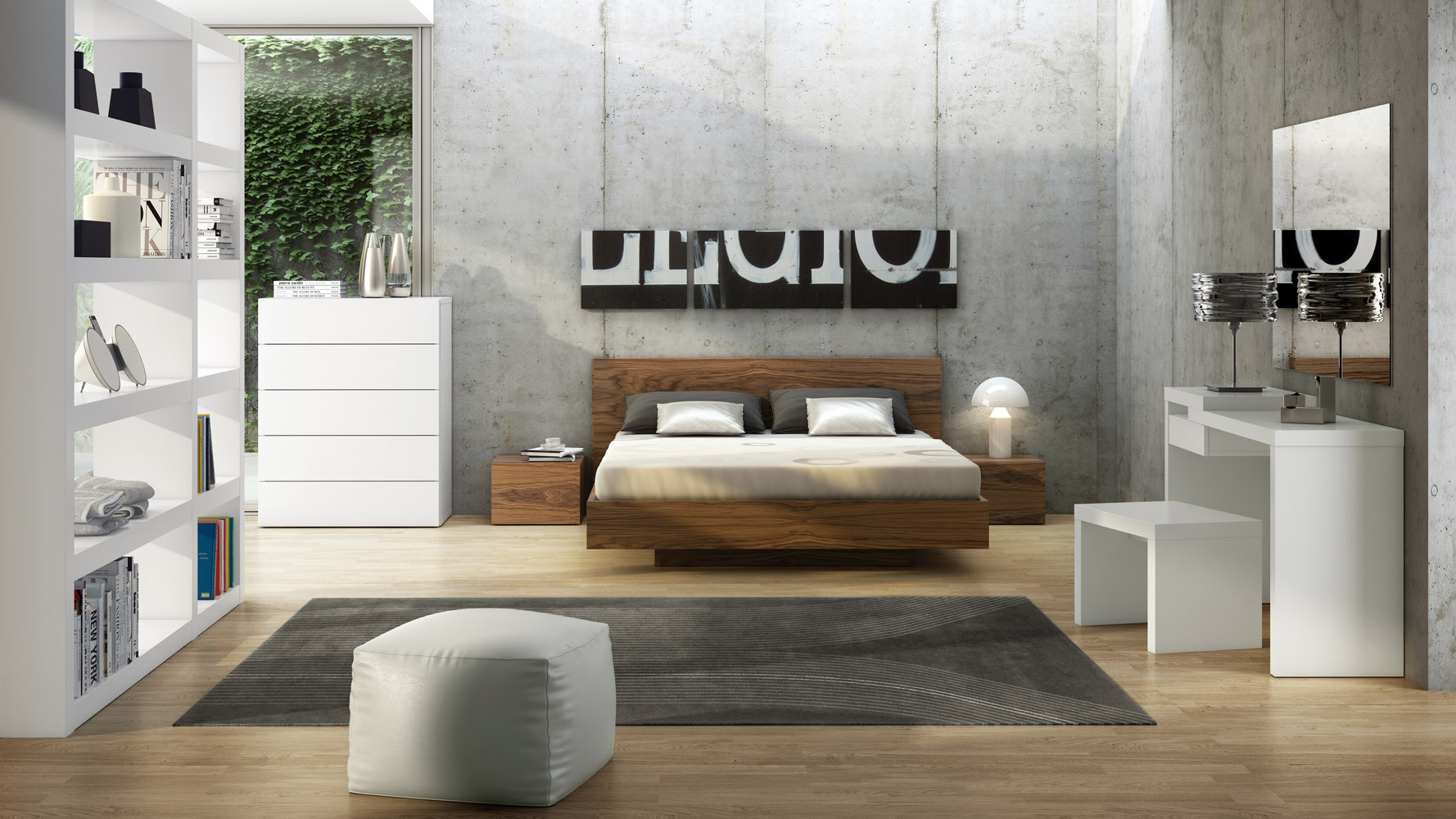 Alexa Bed - Walnut