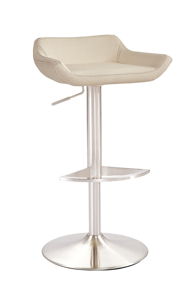 White Ray Adjustable Height Swivel Armless Bar Stool | Zuri Furniture