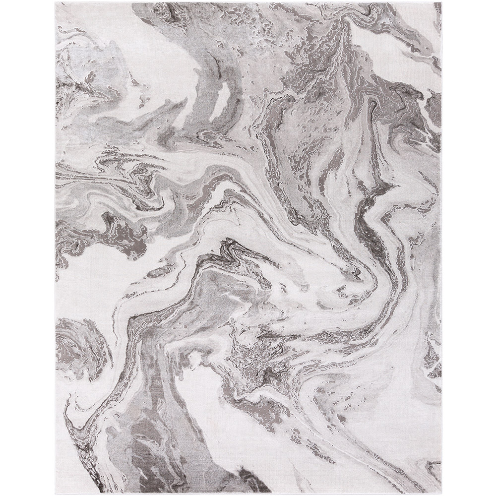 Tibetan Gray and White Rug