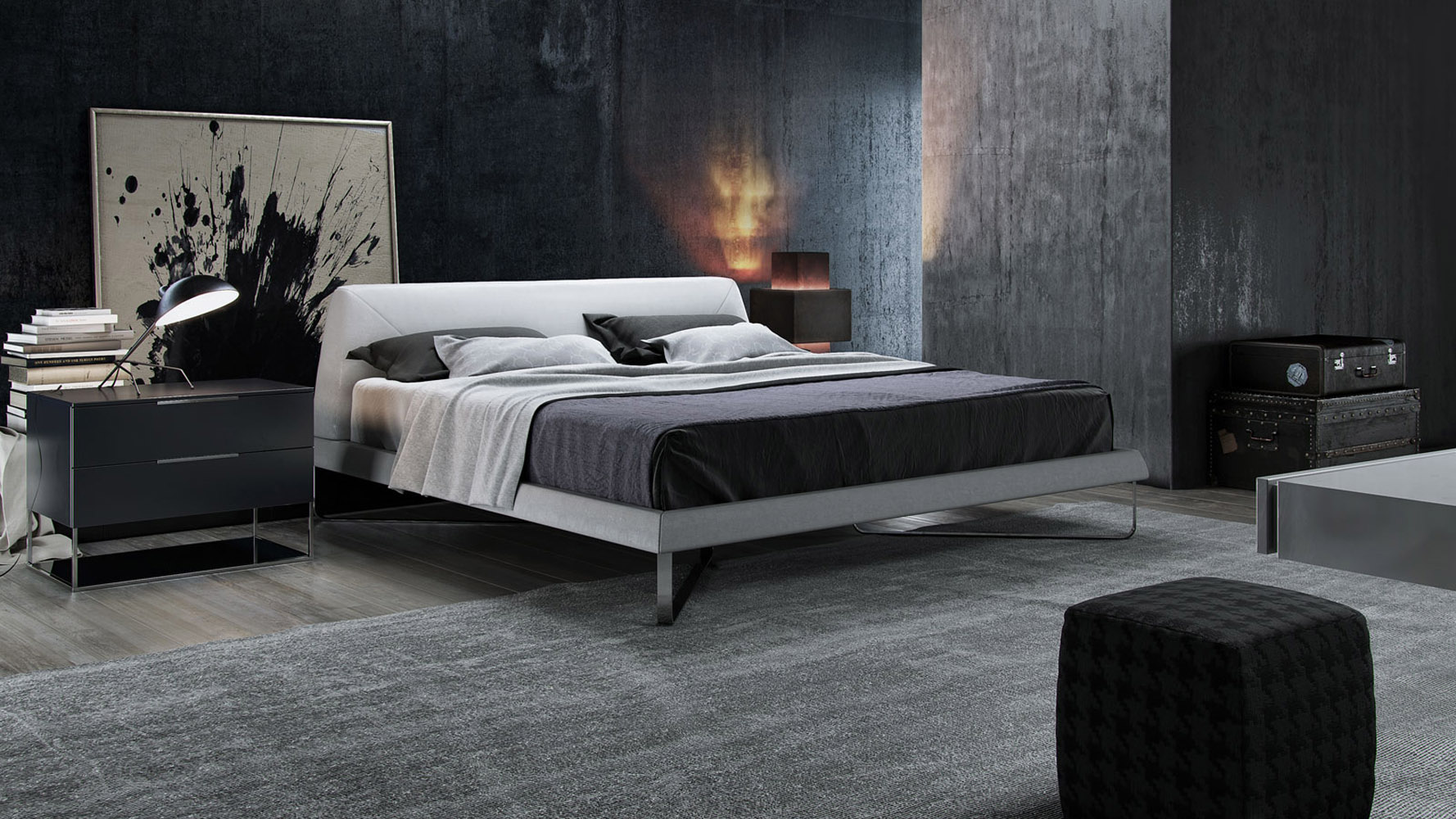 Upholstered Dove Grey Astrid Bed