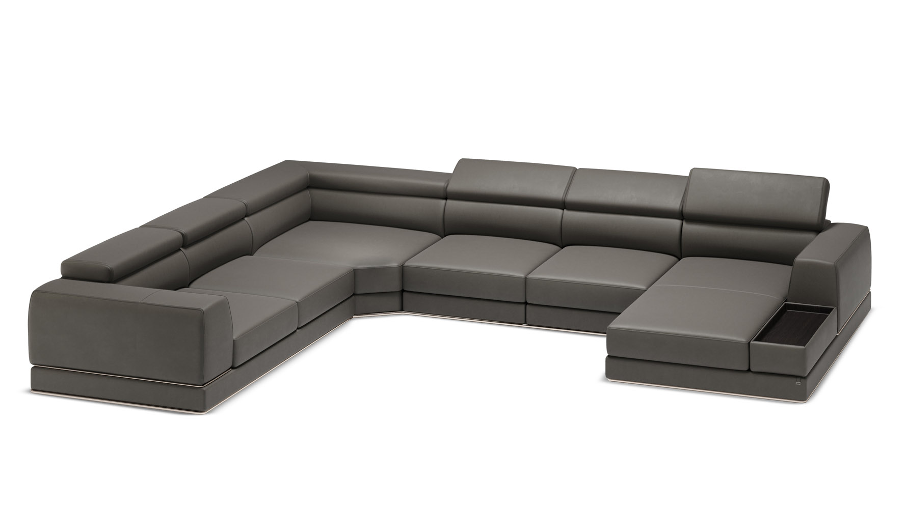 Zuri furniture white wynn leather sectional chaise store