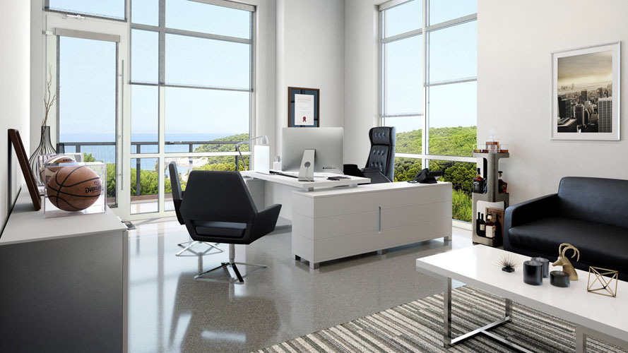 Ford Desk with Return - White