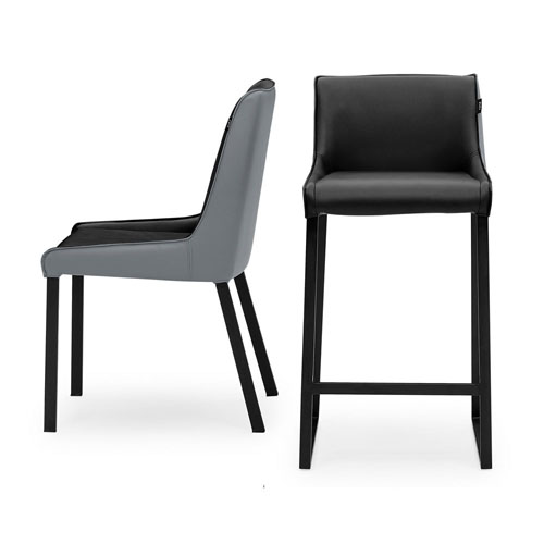 Helena Counter Stool - Black/Gray | Zuri Furniture