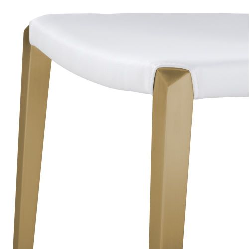Jordan Dining Chair - White / Brushed Gold